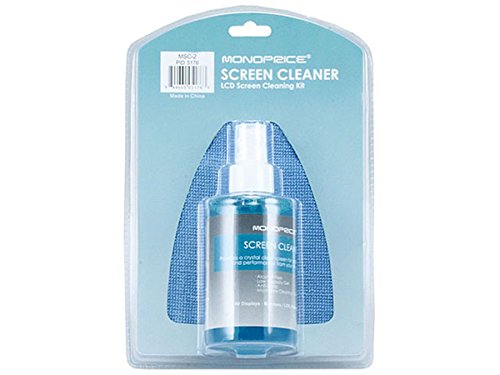 Monoprice 105176 Universal Screen Cleaner (Large Bottle, Blister Pack) for LCD and Plasma TV, all iPad, iPhone, Galaxy Tab, and Smartphones,200ml (Blister Pack), Blue