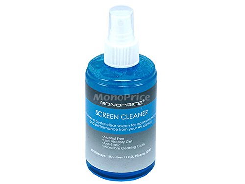 Monoprice 105176 Universal Screen Cleaner (Large Bottle, Blister Pack) for LCD and Plasma TV, all iPad, iPhone, Galaxy Tab, and Smartphones,200ml (Blister Pack), Blue