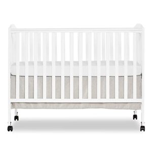 Dream On Me, Full Size 2-in-1 Folding Stationary Side Crib, White