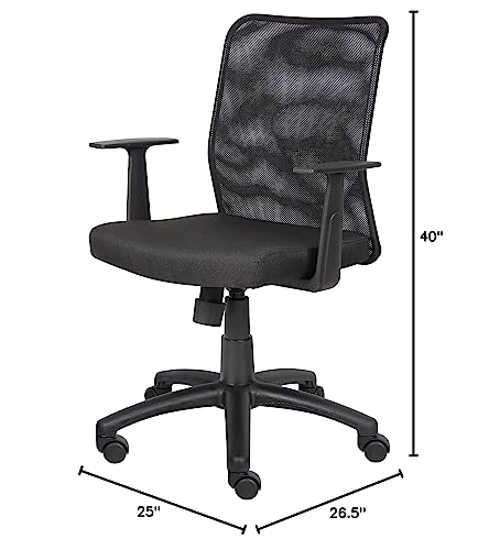 Boss Office Products Budget Mesh Task Chair with Arms in Black