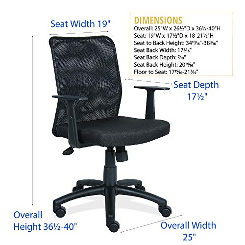 Boss Office Products Budget Mesh Task Chair with Arms in Black