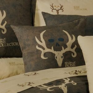 bone collector square logo pillow, brown