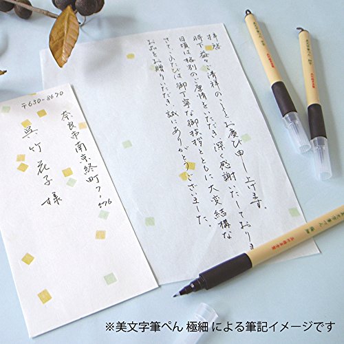 Kuretake Bimoji Felt Tip Brush Pen for Manga/Calligraphy, Broad Tip (XT4-10S)