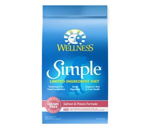 wellness simple natural grain free limited ingredient dry dog food, salmon and potato recipe, 24-pound bag