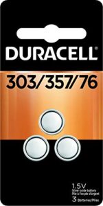 duracell 303/357/76 silver oxide button battery, 3 count pack, 303/357/76 1.5 volt battery, long-lasting for watches, medical devices, calculators, and more