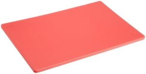 plastic cutting board 12x18 1/2" thick red, nsf approved commercial use