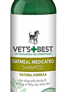 Vet's Best Medicated Oatmeal Shampoo for Dogs | Soothes Dog Dry Skin | Cleans, Moisturizes, and Conditions Skin and Coat | 16 Ounces