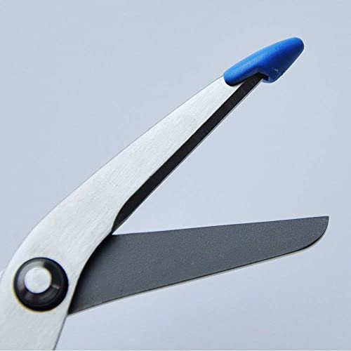 CANARY Safety Bandage Scissors for Nurses and Veterinary, Made in JAPAN, Medical Trauma Shears Non-Stick Fluorine Coating Stainless Steel Blade with Safe Blunt Tip Cover, Blue