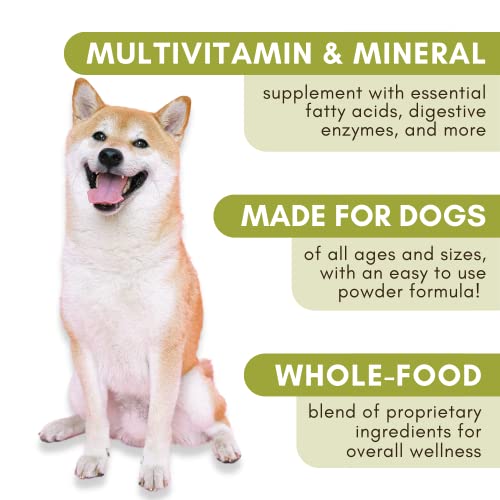 Wholistic Pet Organics Canine Complete: Multivitamin for Dogs Organic Homemade Dog Food Supplement Dog Multivitamin Powder with Probiotics Healthy Immune System Digestive Support for All Ages