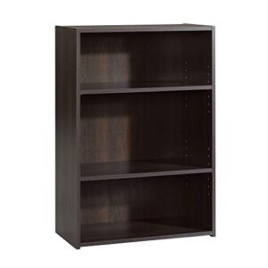 sauder beginnings 3-shelf bookcase, cinnamon cherry finish