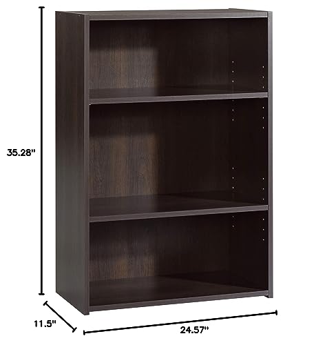 Sauder Beginnings 3-Shelf Bookcase, Cinnamon Cherry finish