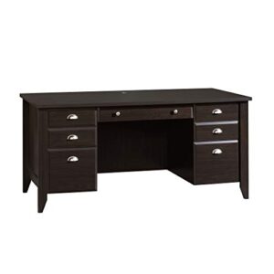 sauder shoal creek executive desk, l: 65.12" x w: 29.29" x h: 30.55", jamocha wood finish