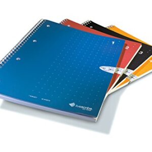 Livescribe Single-Subject Lined Notebooks #1-4 (A4, 8.3" x 11.7", 210mm x 297mm), 4 colors, 4 pack