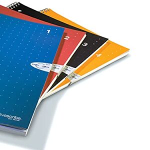 Livescribe Single-Subject Lined Notebooks #1-4 (A4, 8.3" x 11.7", 210mm x 297mm), 4 colors, 4 pack