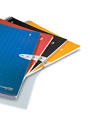 Livescribe Single-Subject Lined Notebooks #1-4 (A4, 8.3" x 11.7", 210mm x 297mm), 4 colors, 4 pack