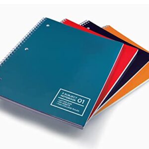 Livescribe Single-Subject Lined Notebooks #1-4 (A4, 8.3" x 11.7", 210mm x 297mm), 4 colors, 4 pack