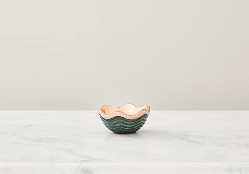 nambe Small Copper Canyon Bowl | 6-Inch Fruit or Snack Bowl for Kitchen Counter, Table, Mantel Décor | Decorative Scalloped Edge Vegetable Basket | Salad Serving Bowl | 16-Ounce