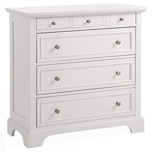 Home Styles Naples White Finish Four Drawer Chest including Top Drawer Felt Lined for Jewelry