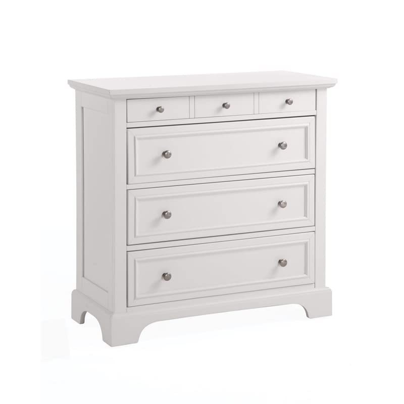 Home Styles Naples White Finish Four Drawer Chest including Top Drawer Felt Lined for Jewelry