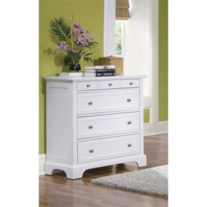 Home Styles Naples White Finish Four Drawer Chest including Top Drawer Felt Lined for Jewelry