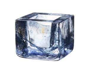 kosta boda brick votive, blue