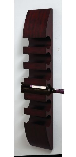 Cape Craftsmen Wooden Wine Bottle Holder Rack Easy to Install Wall Mounted Design, Golds 6 bottles, 3 Feet.