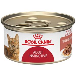 royal canin adult feline health nutrition instinctive thin slices in gravy canned wet cat food, 3 oz cans 24-ct