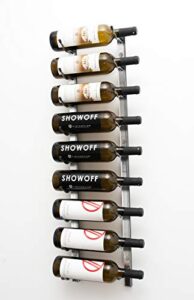 vintageview w series wine rack 3 - single depth, metal wall mounted wine rack - modern, easy access wine storage - space saving wine rack with 9 bottle storage capacity - (brushed nickel)