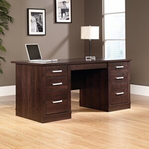 Sauder Office Port Desk, L: 65.51" x W: 29.53" x H: 29.29", Dark Alder Finish