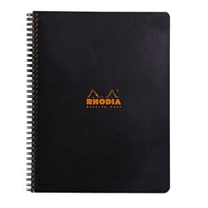 rhodia wirebound meeting book, a4+, pre-printed - black