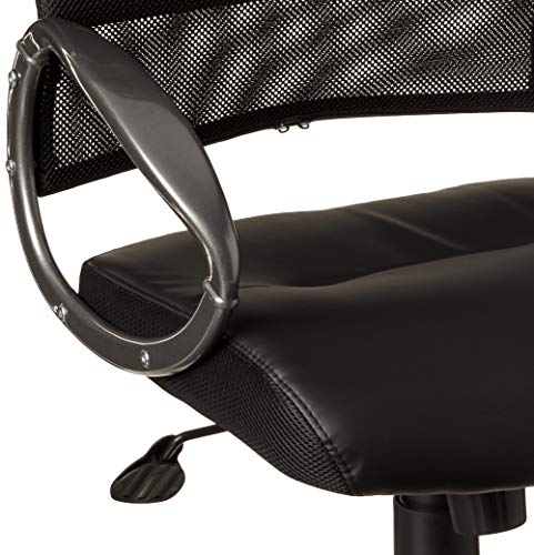 Boss Office Products Mesh Back Task Chair with Pewter Finish in Black