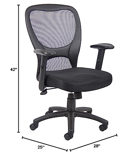 Boss Office Products Budget Mesh Task Chair in Black