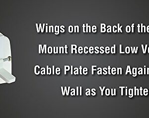 DATA COMM Electronics 45-0008-WH Easy Mount Recessed Low Voltage Cable Plate - Acrylonitrile Butadiene Styrene , White