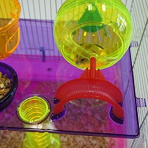 YML Clear Plastic Dwarf Hamster Mice Cage with Color Accessories, Pink