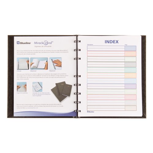 Blueline MiracleBind Notebook, Black, Lizard-Like, Hard Cover, 9.25" x 7.25", 150 Pages (AF9150.81)