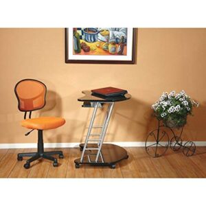 OSP Home Furnishings EM Series Mesh Back Armless Task Chair with Padded Fabric Seat and 360 Degree Swivel, Orange