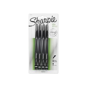 sharpie pen, medium point, black, 4-count