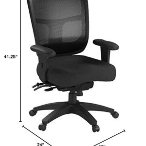 Office Star ProGrid Breathable Mesh Manager's Office Chair with Adjustable Seat Height, Multi-Function Tilt Control and Seat Slider, Mid Back, Coal FreeFlex Fabric