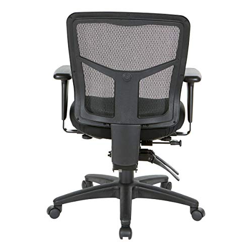 Office Star ProGrid Breathable Mesh Manager's Office Chair with Adjustable Seat Height, Multi-Function Tilt Control and Seat Slider, Mid Back, Coal FreeFlex Fabric