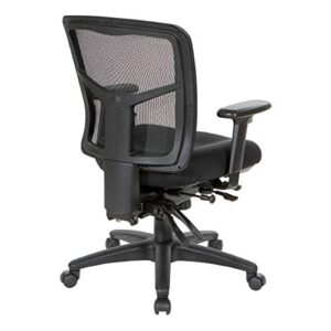 Office Star ProGrid Breathable Mesh Manager's Office Chair with Adjustable Seat Height, Multi-Function Tilt Control and Seat Slider, Mid Back, Coal FreeFlex Fabric