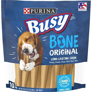 purina busy made in usa facilities small/medium dog bones, original - 10 ct. pouch