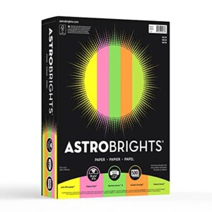 bright color paper, neenah astrobrights®, letter paper size, 24 lb, assorted colors, ream of 500 sheets