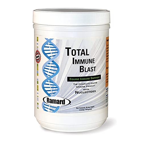 Ramard Total Immune Blast - Equine Immune Support, Horse Vitamin & Powder Supplement w/Zinc, Selenium, Omega 3, Omega 6 & Vitamins w/Nucleotides, Equine Powder & Supplements 1.12 lbs. 30 Days Supply