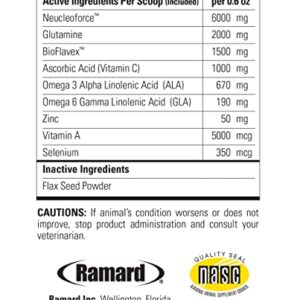 Ramard Total Immune Blast - Equine Immune Support, Horse Vitamin & Powder Supplement w/Zinc, Selenium, Omega 3, Omega 6 & Vitamins w/Nucleotides, Equine Powder & Supplements 1.12 lbs. 30 Days Supply