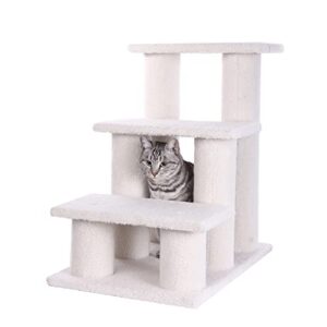 armarkat pet steps, 3-steps, b3001, ivory