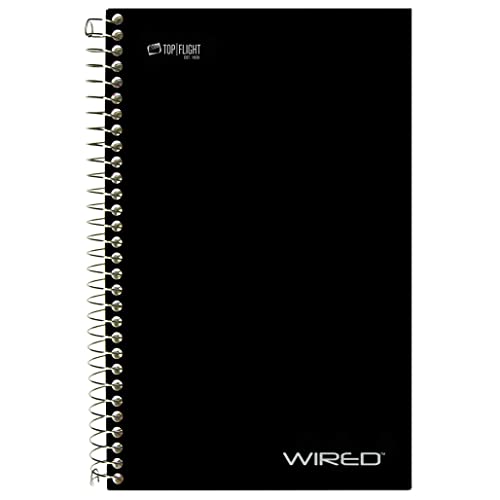 Top Flight Wired 3-Subject Notebook, 120 Sheet