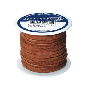 realeather suede lace, 1/8" x 25 yd, medium brown