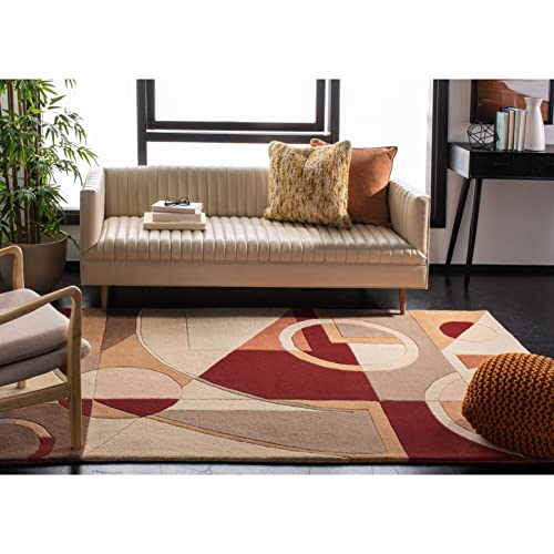 SAFAVIEH Rodeo Drive Collection Runner Rug - 2'6" x 14', Blue & Multi, Handmade Mid-Century Modern Abstract Wool, Ideal for High Traffic Areas in Living Room, Bedroom (RD845B)