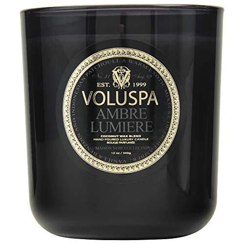 Voluspa Ambre Lumiere Classic Maison Boxed Glass Candle, 12 Ounces