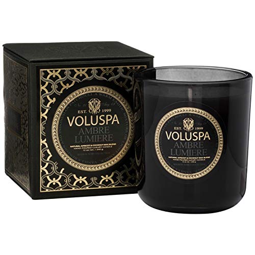 Voluspa Ambre Lumiere Classic Maison Boxed Glass Candle, 12 Ounces